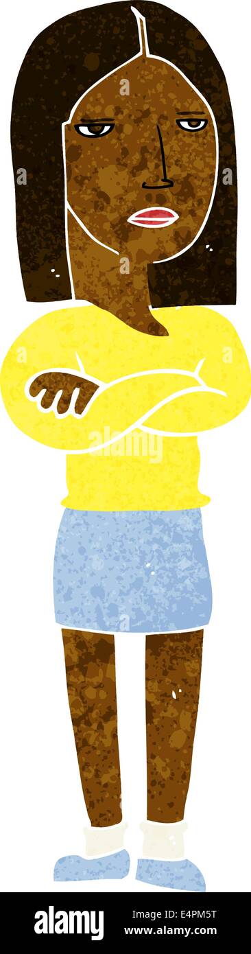 cartoon woman with folded arms Stock Vector Image & Art - Alamy