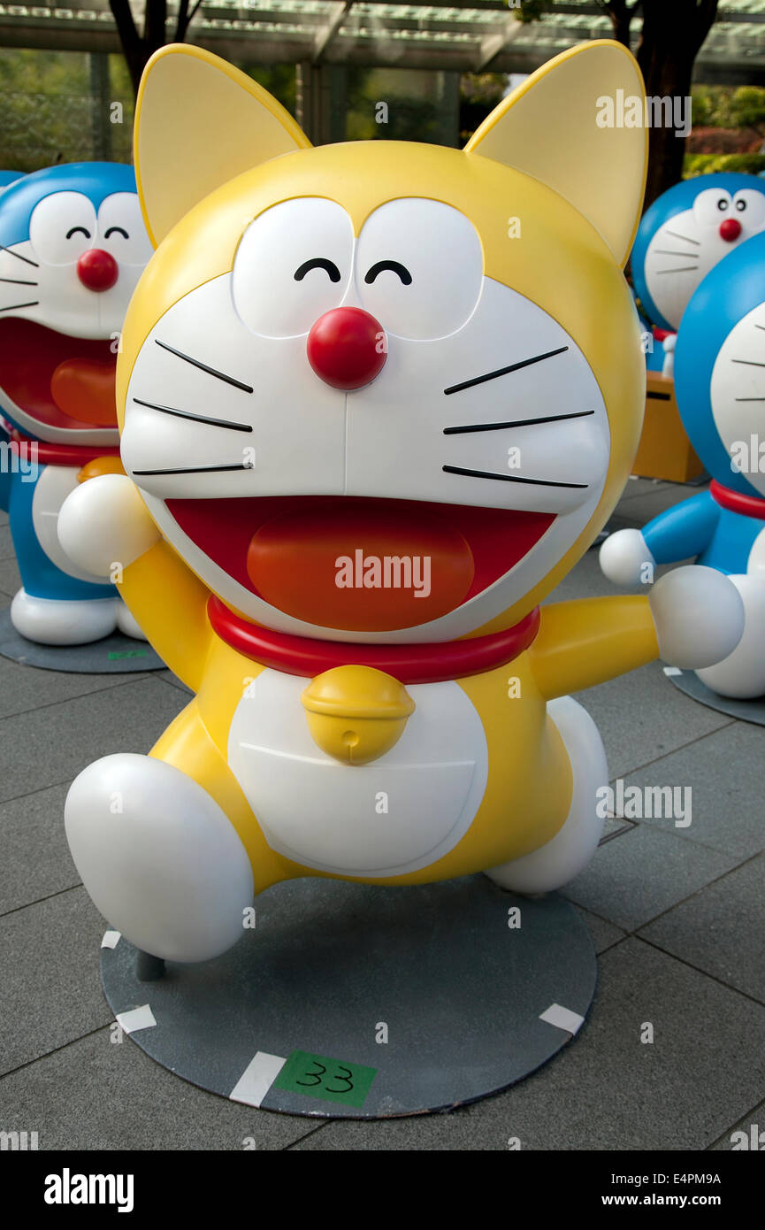 Tokyo, Japan. 16th July, 2014. The statues of the Japanese manga series ...