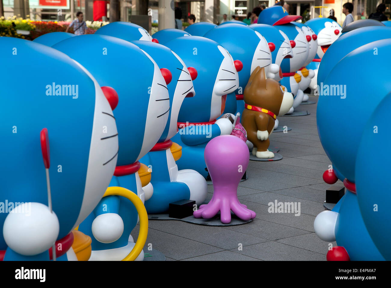 Tokyo, Japan. 16th July, 2014. The statues of the Japanese manga series ...