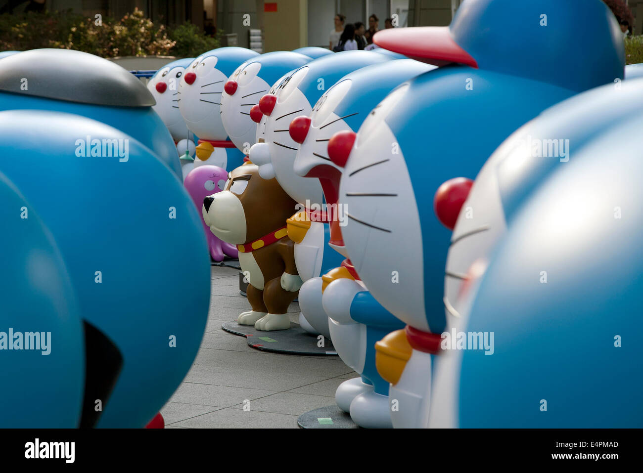 Tokyo, Japan. 16th July, 2014. The statues of the Japanese manga series ...