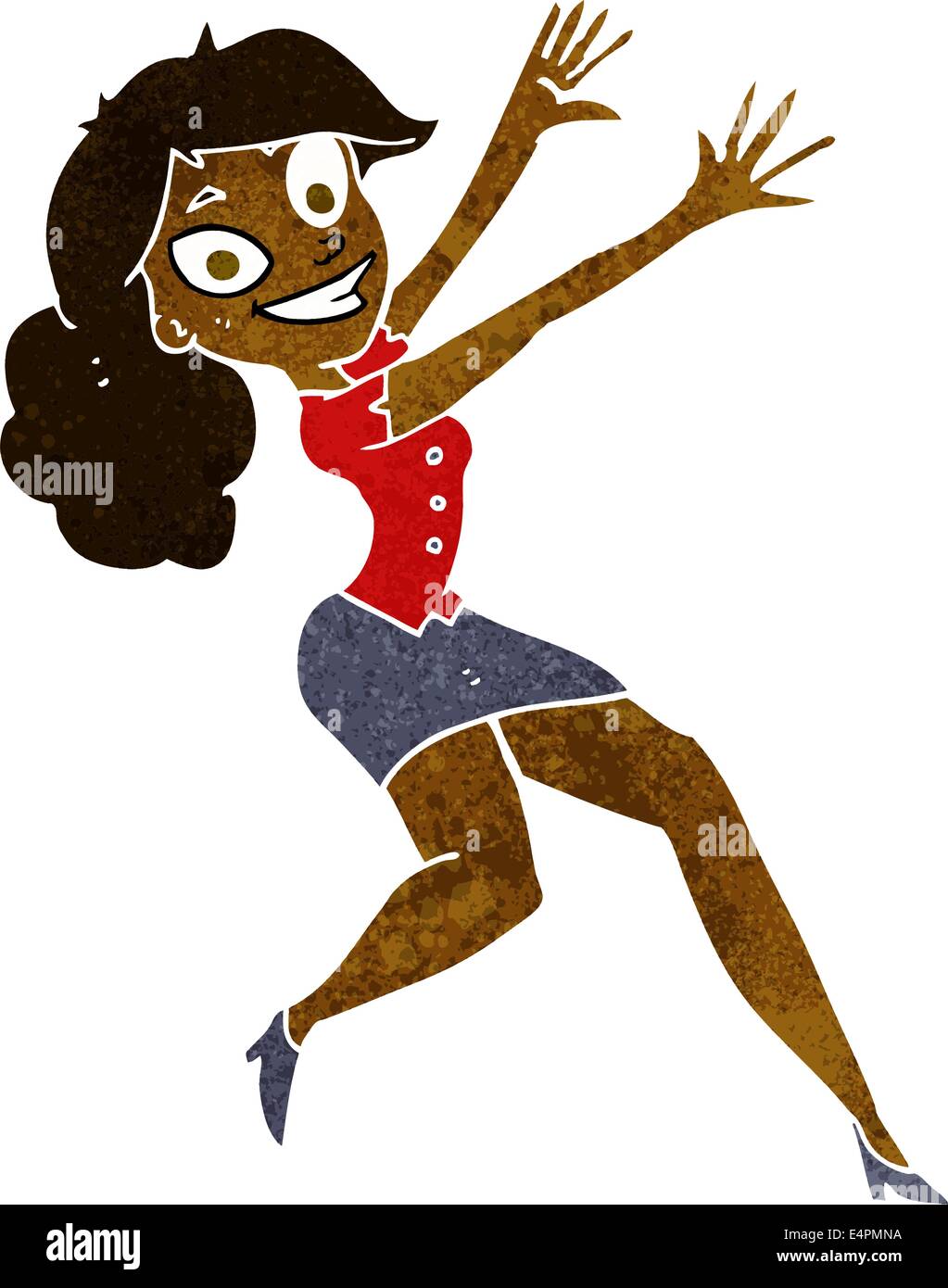 cartoon happy woman jumping Stock Vector Image & Art - Alamy