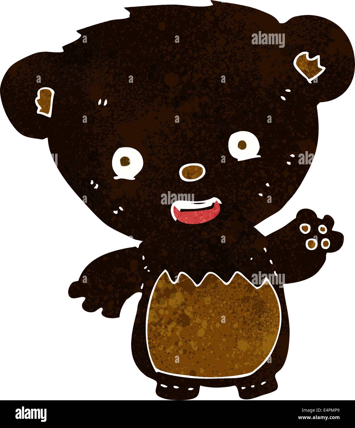 cartoon black bear cub waving Stock Vector Image & Art - Alamy