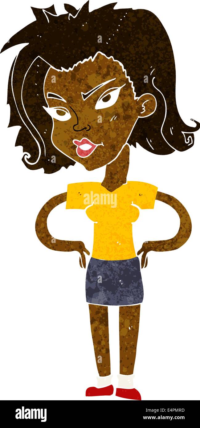 cartoon woman with hands on hips Stock Vector Image & Art - Alamy