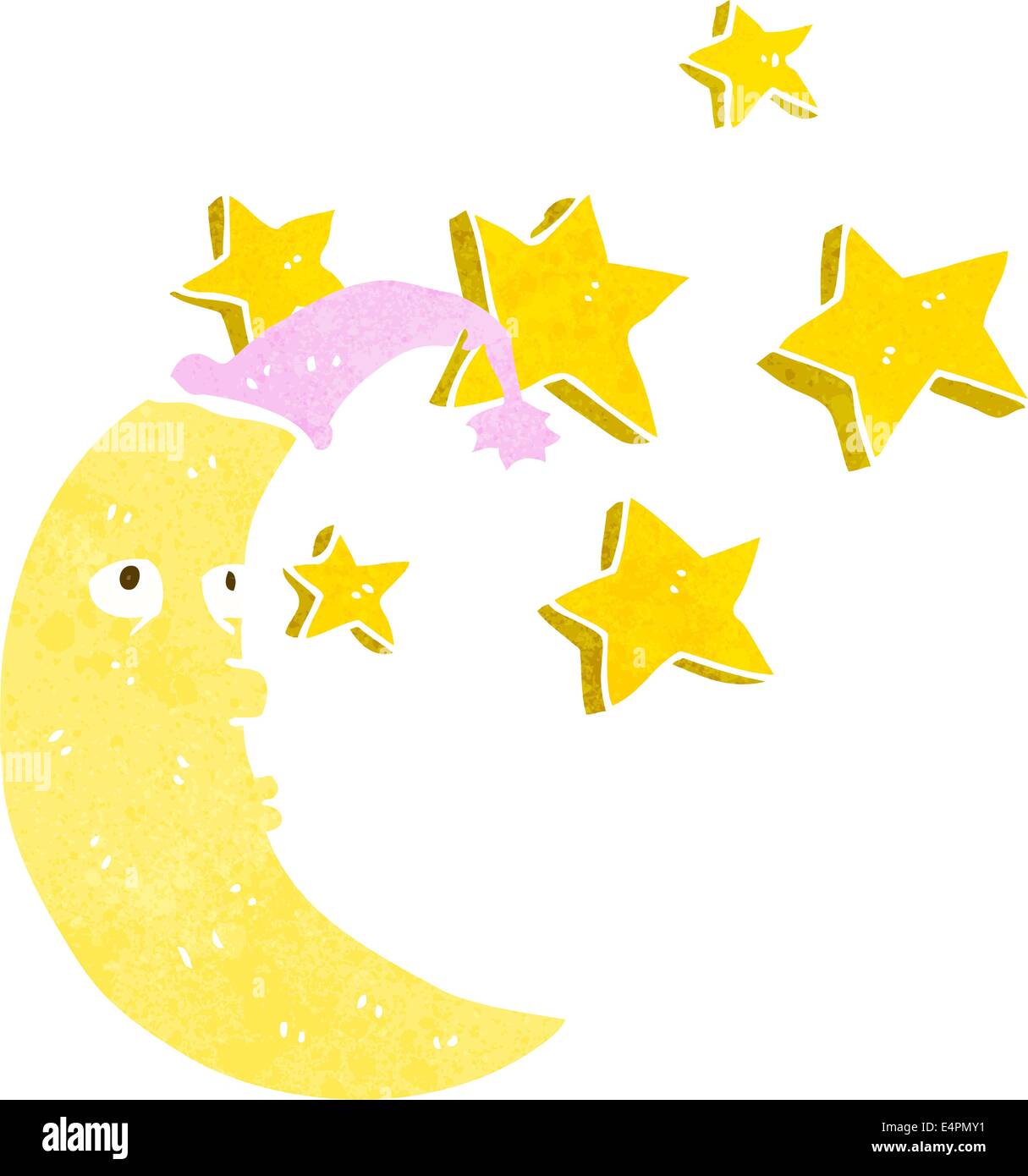 sleepy moon cartoon Stock Vector Image & Art - Alamy