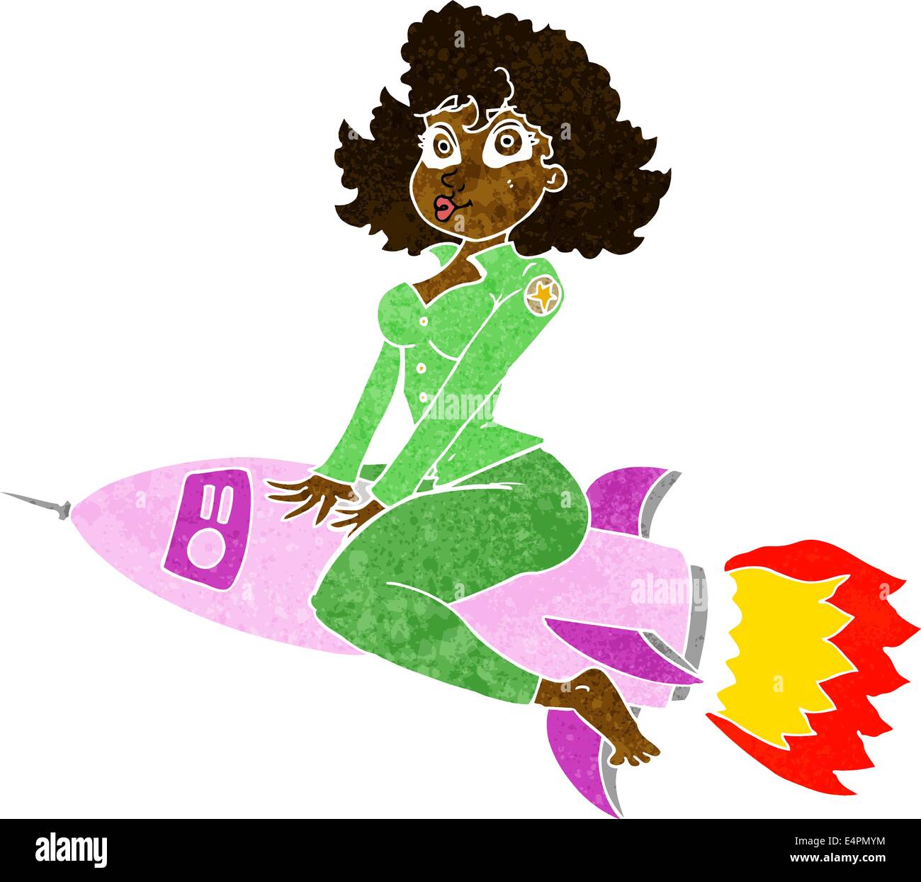 cartoon army pin up girl riding missile Stock Vector Image & Art - Alamy