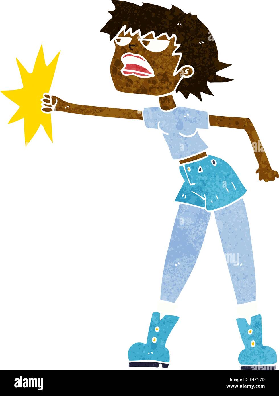 Cartoon woman punching hi-res stock photography and images - Alamy