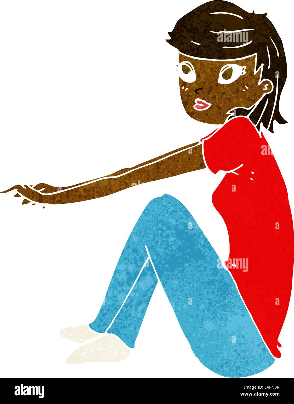 cartoon pretty girl sitting Stock Vector Image & Art - Alamy