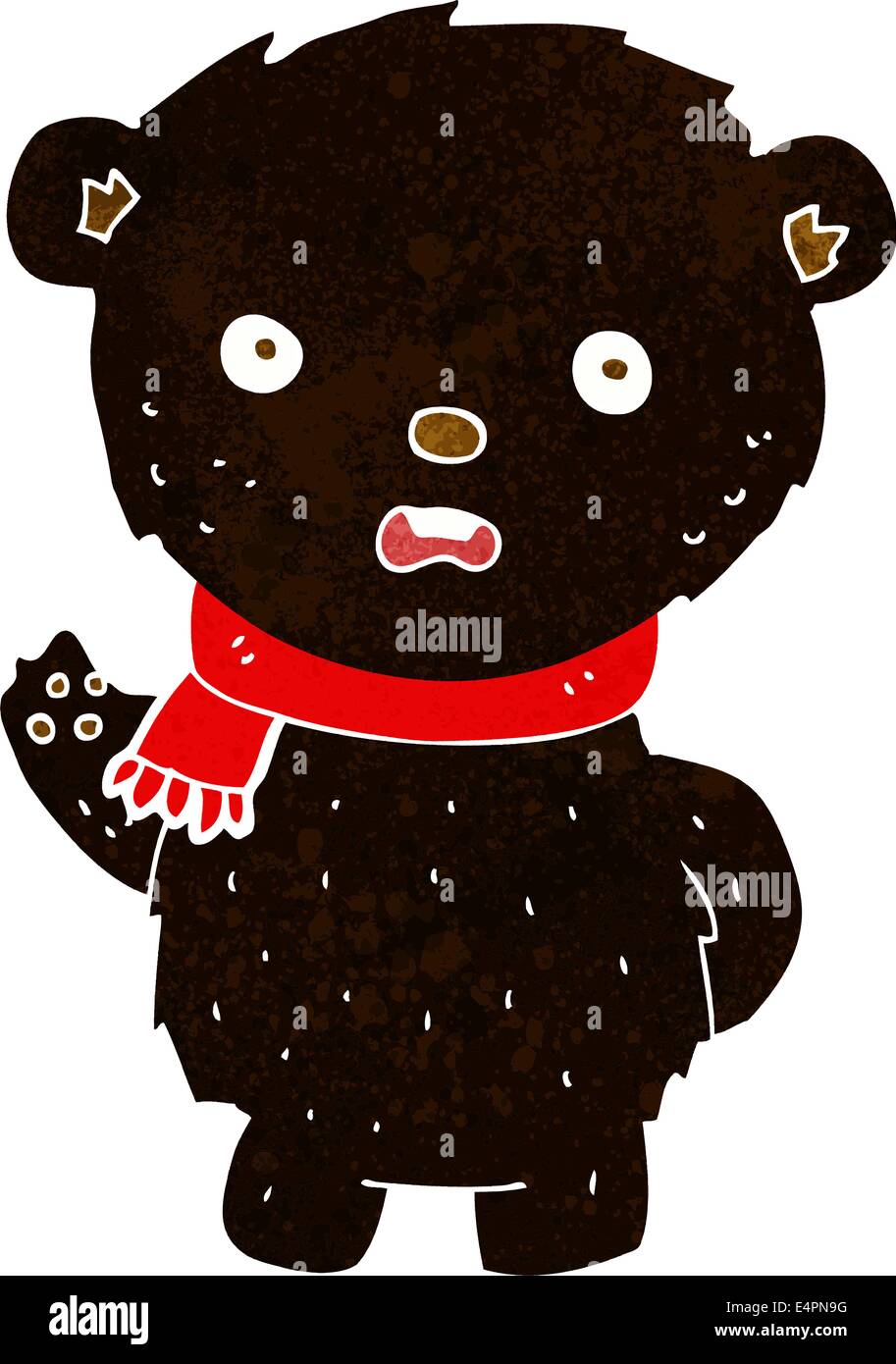 cartoon black bear wearing scarf Stock Vector Image & Art - Alamy