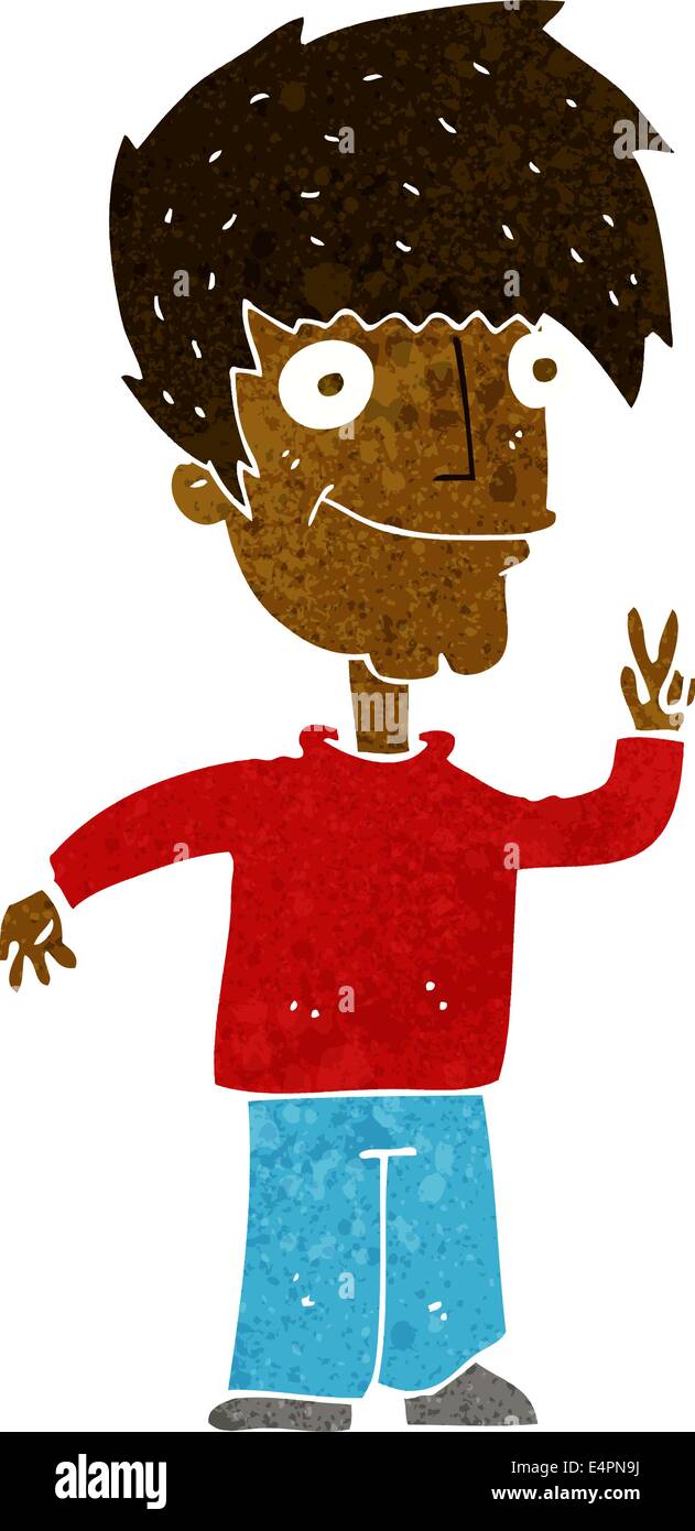 cartoon man giving peace sign Stock Vector Image & Art - Alamy