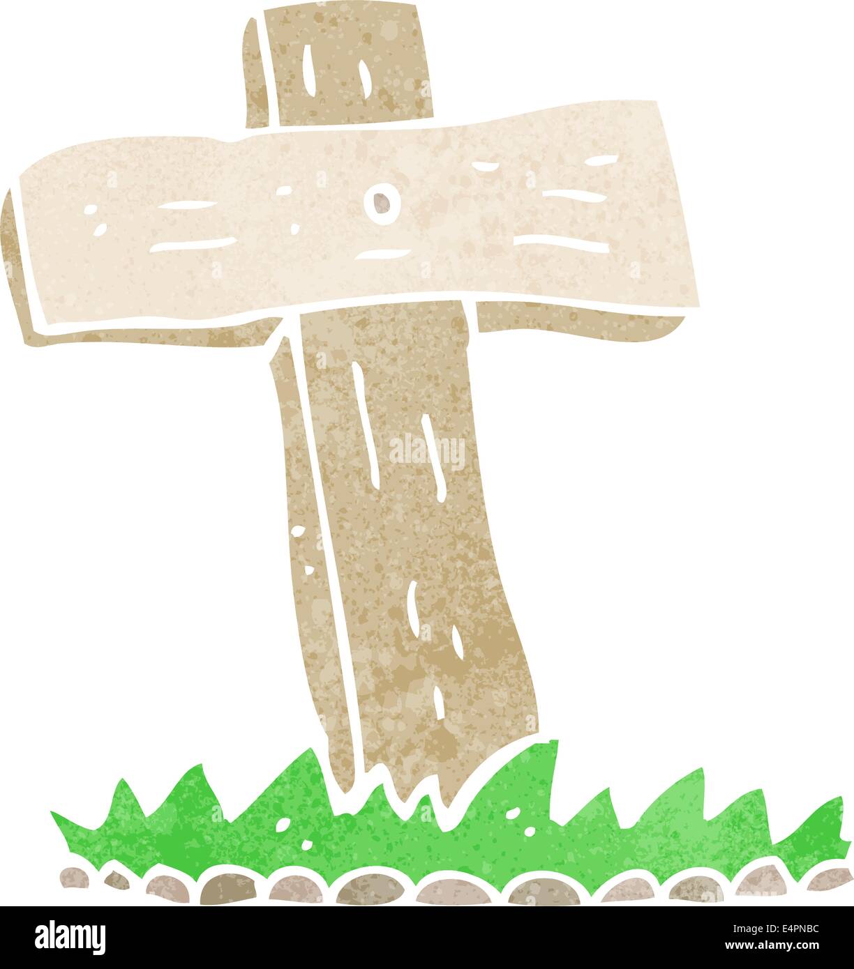 cartoon wooden cross grave Stock Vector Image & Art - Alamy
