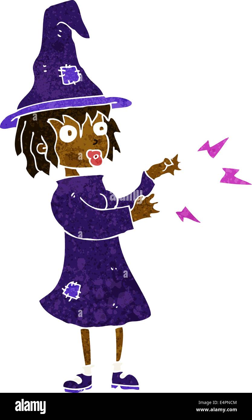 cartoon witch casting spell Stock Vector Image & Art - Alamy