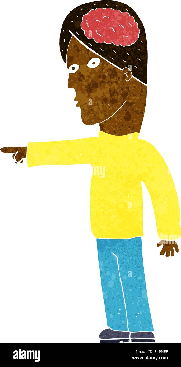 cartoon clever man pointing Stock Vector Image & Art - Alamy