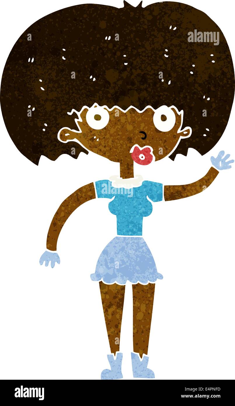 cartoon woman waving Stock Vector Image & Art - Alamy