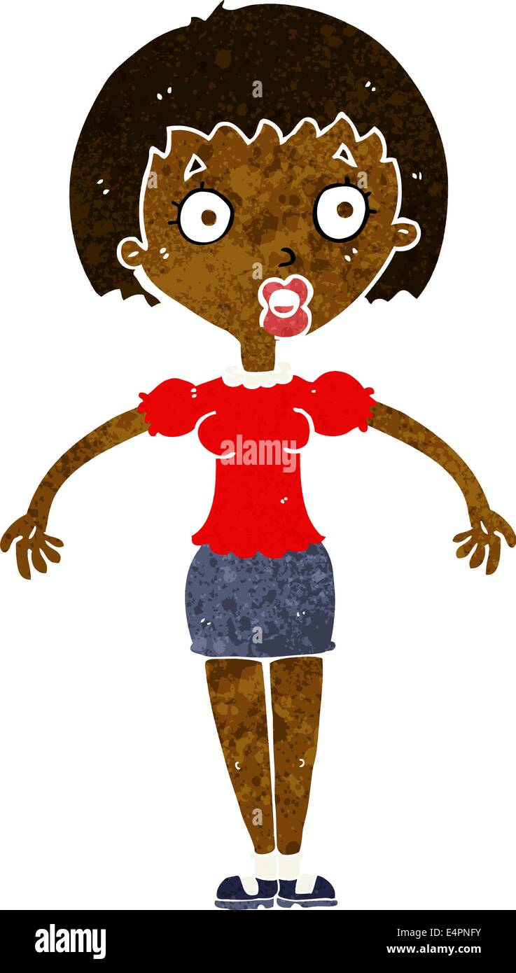 cartoon confused woman shrugging shoulders Stock Vector Image & Art - Alamy