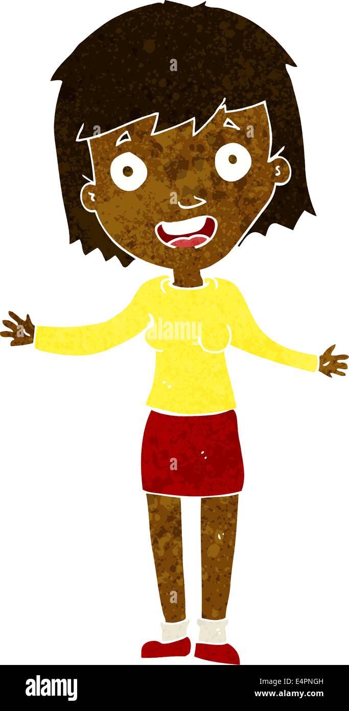 cartoon excited woman Stock Vector Image & Art - Alamy