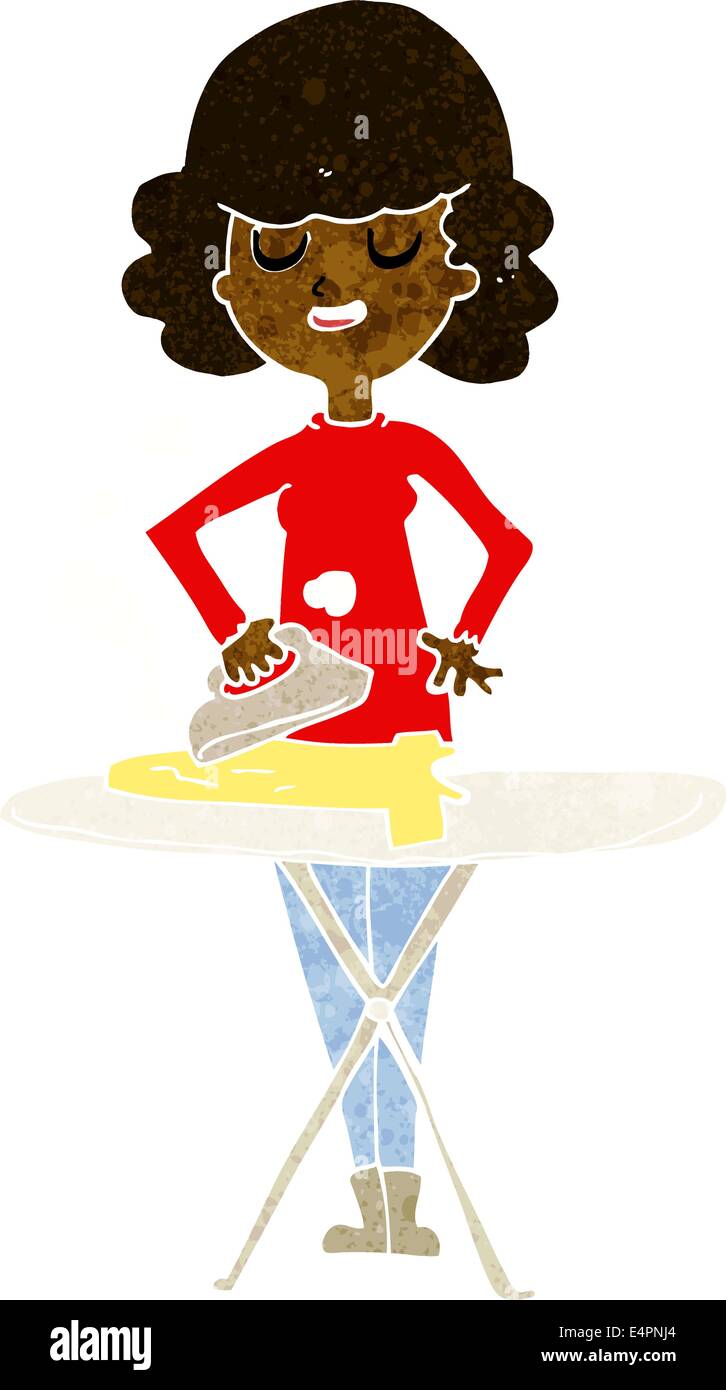 Cartoon woman ironing hi-res stock photography and images - Alamy