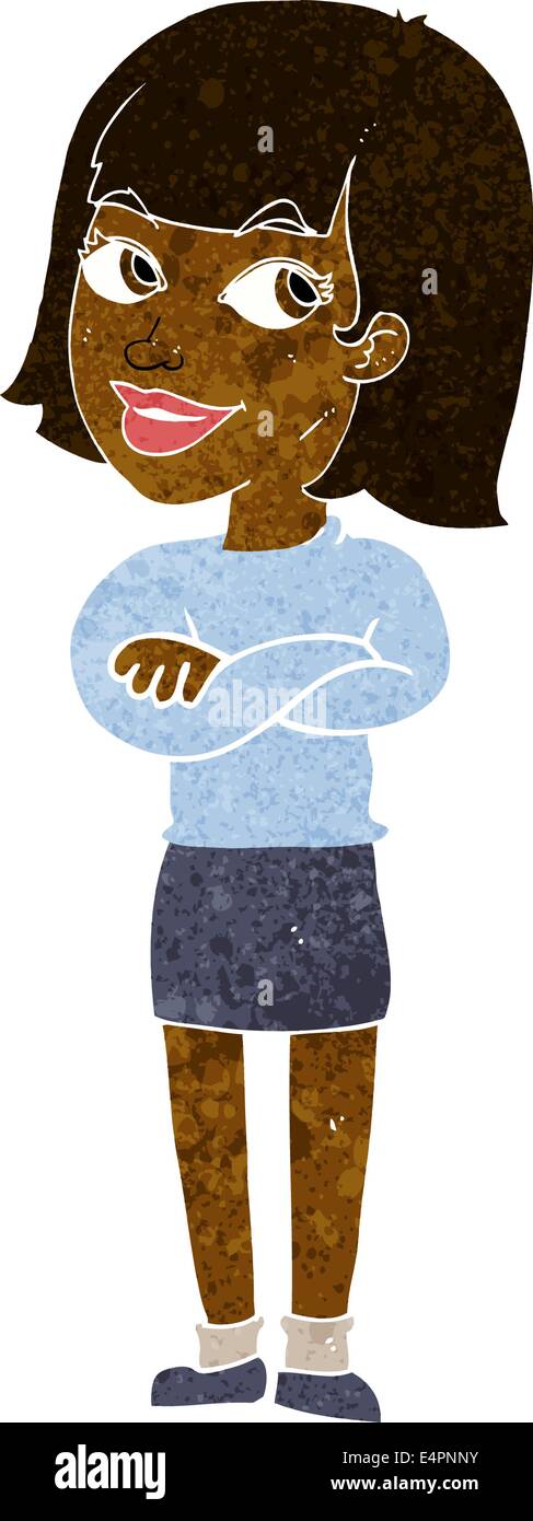 cartoon happy woman looking over Stock Vector Image & Art - Alamy