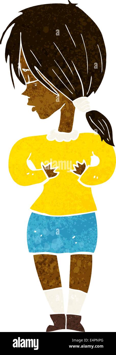 cartoon shy woman Stock Vector Image & Art - Alamy
