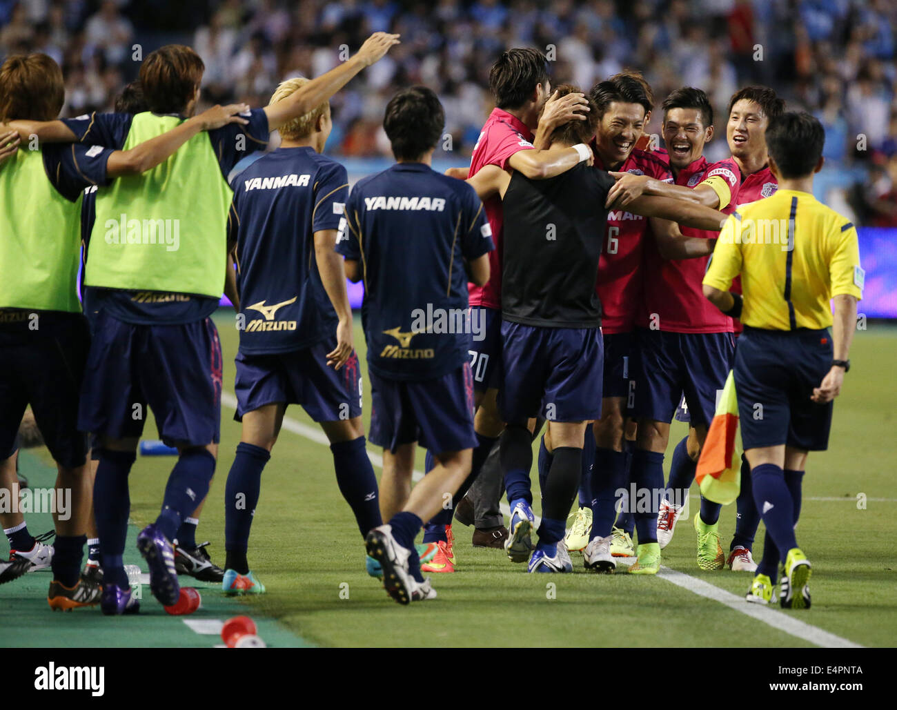Jun Ando (Cerezo), JULY 15, 2014 - Football /Soccer : Players of Cerezo celebrate scoring the ...