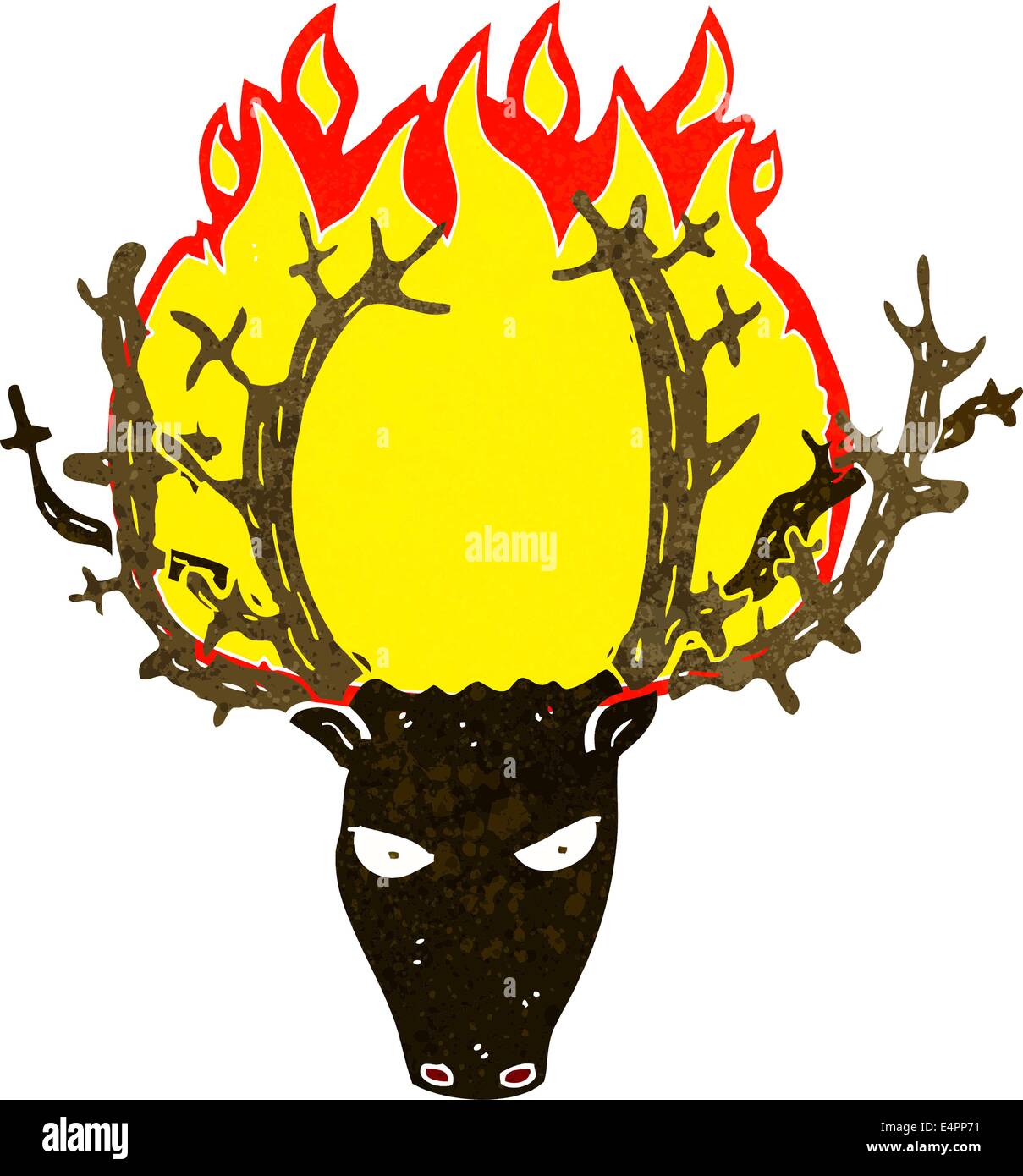 cartoon stag head fire symbol Stock Vector Image & Art - Alamy
