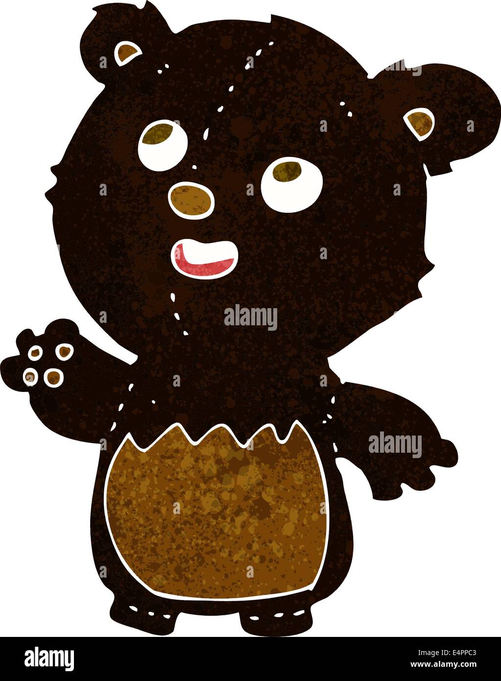 cartoon happy little teddy black bear Stock Vector Image & Art - Alamy