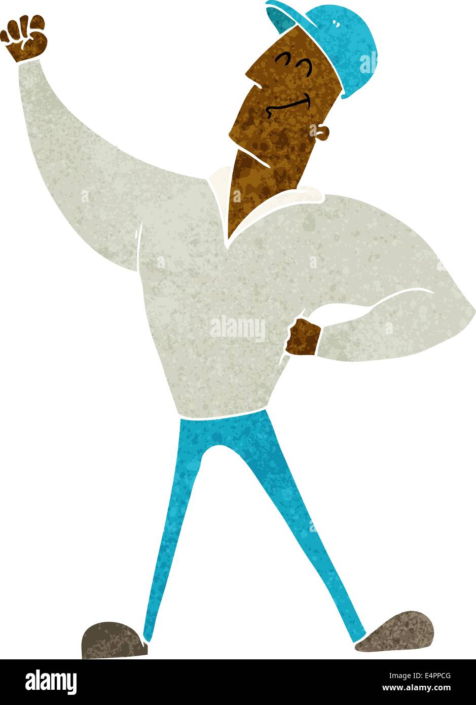 cartoon man striking heroic pose Stock Vector Image & Art - Alamy