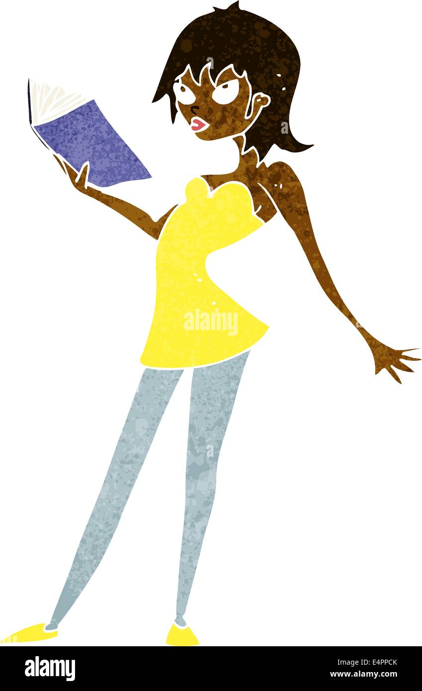 cartoon woman reading book Stock Vector Image & Art - Alamy