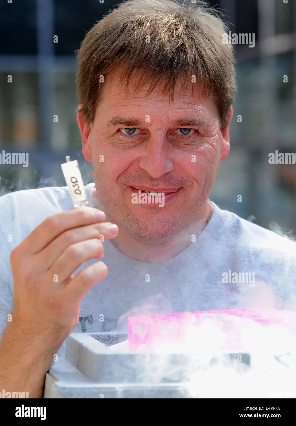 Professor Frank Oliver Gloeckner unpacks some of the water samples ...