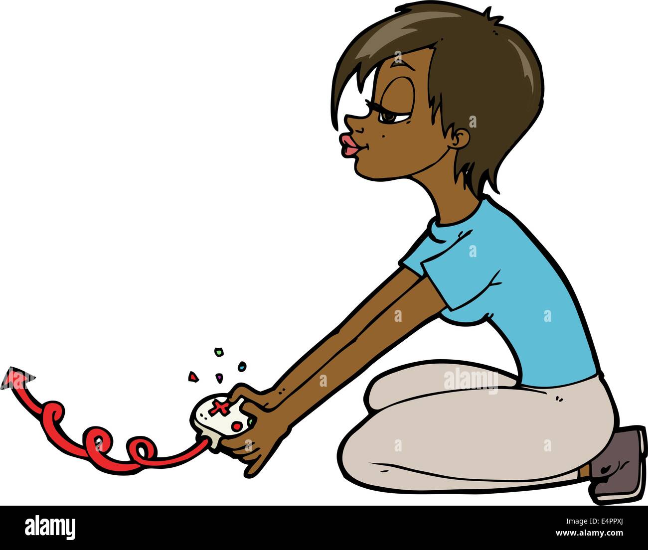 cartoon girl playing computer games Stock Vector Image & Art - Alamy