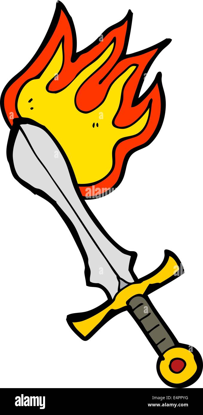 Cartoon flaming sword hi-res stock photography and images - Alamy