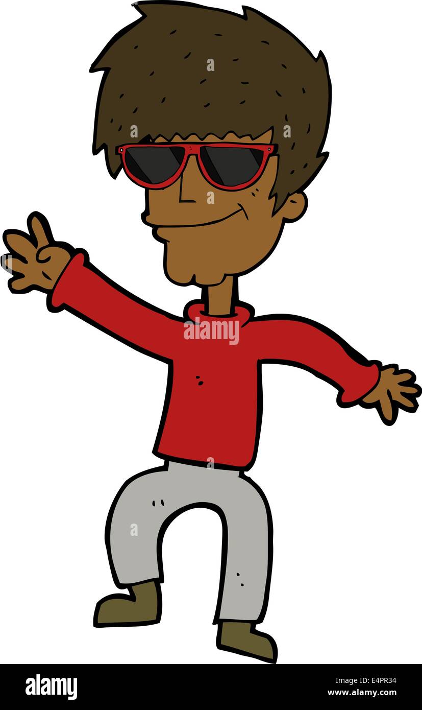 cartoon waving cool guy Stock Vector Image & Art - Alamy