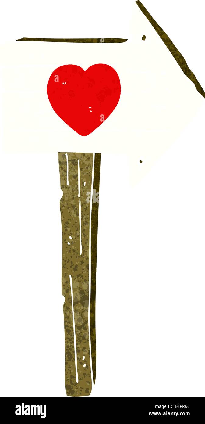 cartoon love heart sign post Stock Vector Image & Art - Alamy