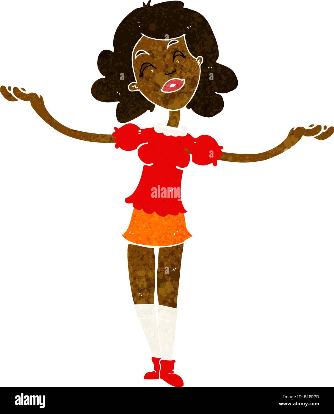 cartoon woman taking praise Stock Vector Image & Art - Alamy