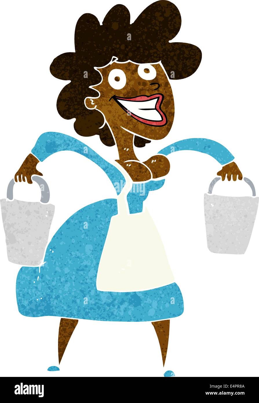 cartoon milkmaid carrying buckets Stock Vector Image & Art - Alamy