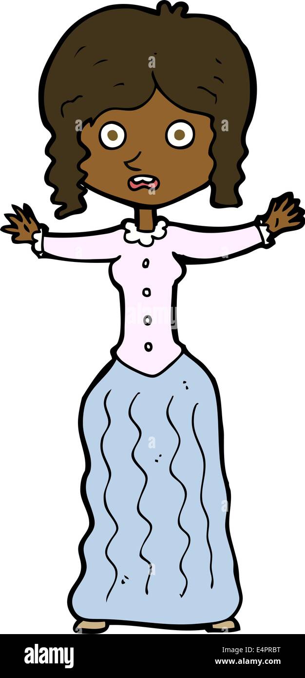 cartoon worried victorian woman Stock Vector Image & Art - Alamy