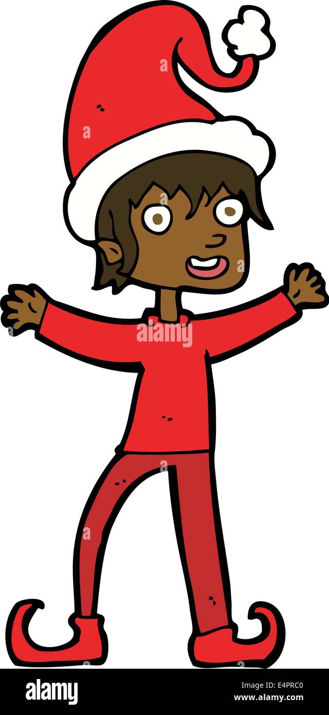 cartoon excited christmas elf Stock Vector Image & Art - Alamy