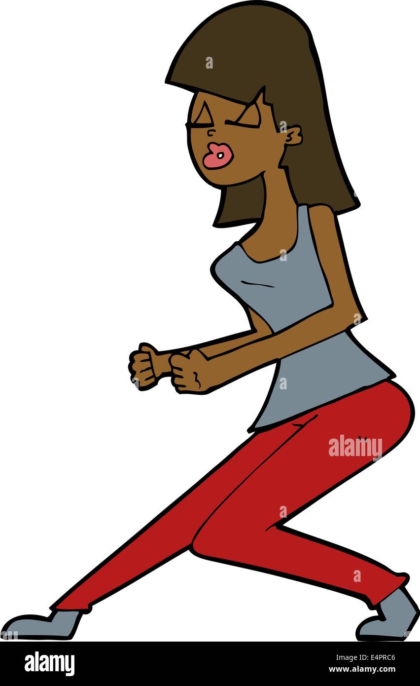 cartoon crazy dancing girl Stock Vector Image & Art - Alamy