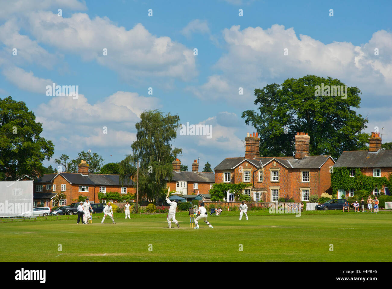 Cricket match in Hartley Wintney, Hampshire, England UK Stock Photo - Alamy