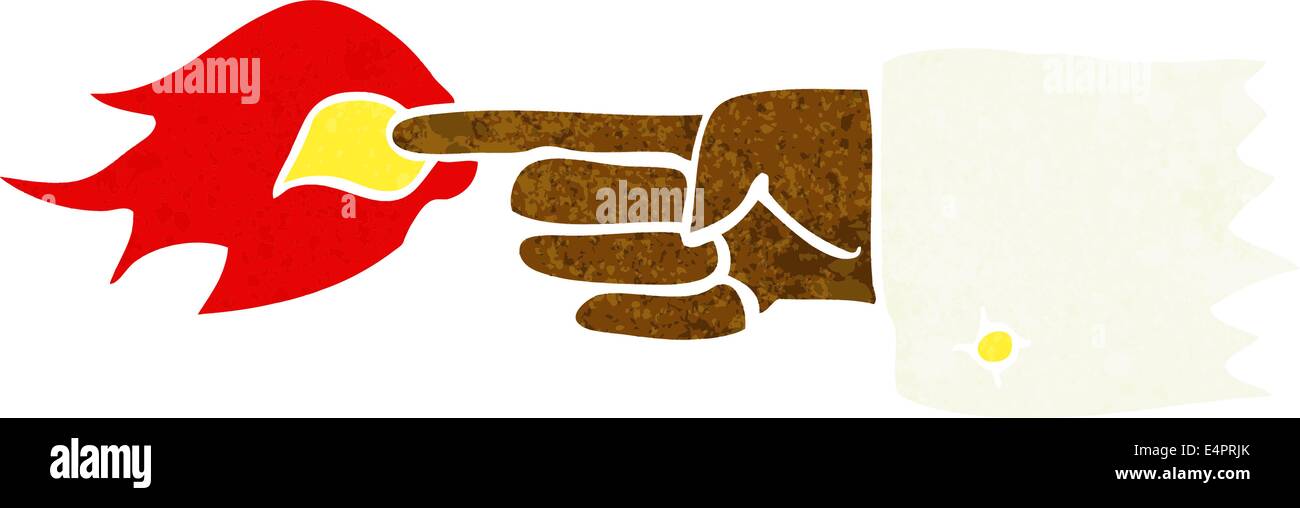 cartoon flaming pointing finger symbol Stock Vector Image & Art - Alamy