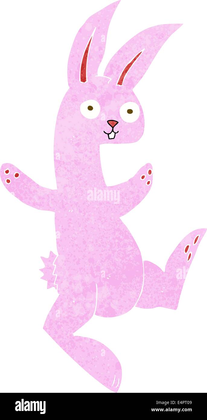 funny cartoon pink rabbit Stock Vector Image & Art - Alamy