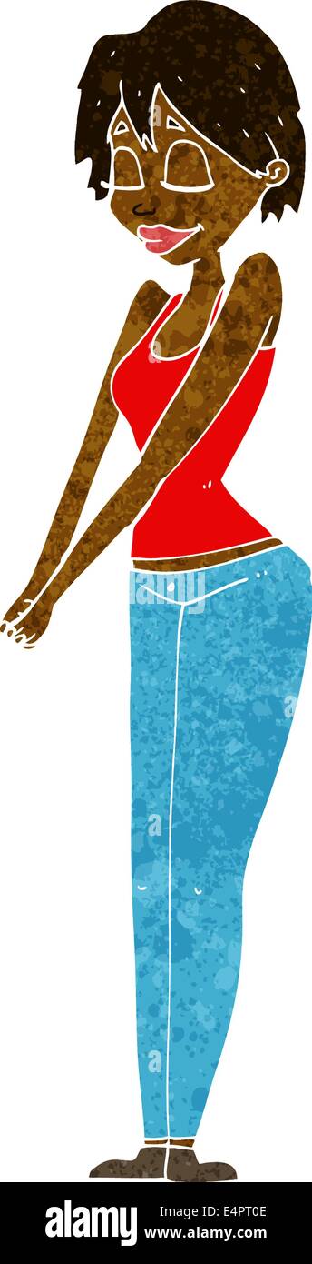 Cartoon content woman Stock Vector Images - Alamy