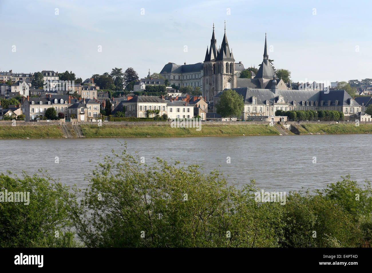 historic city of Bloise on the river banks of the Loire, France Stock ...