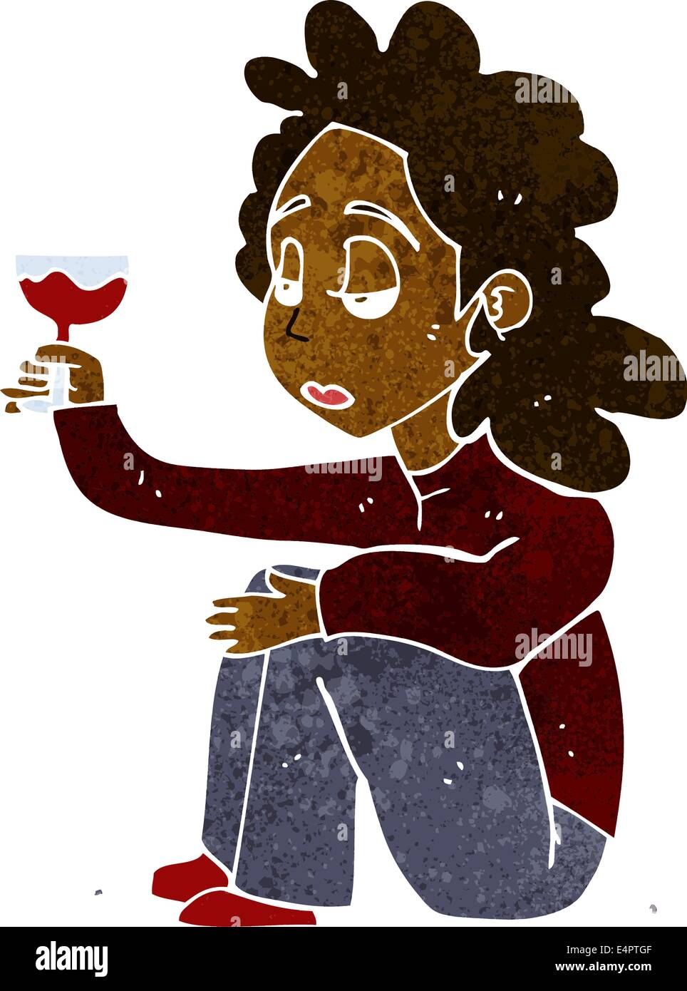 Happy woman glass red Stock Vector Images - Alamy