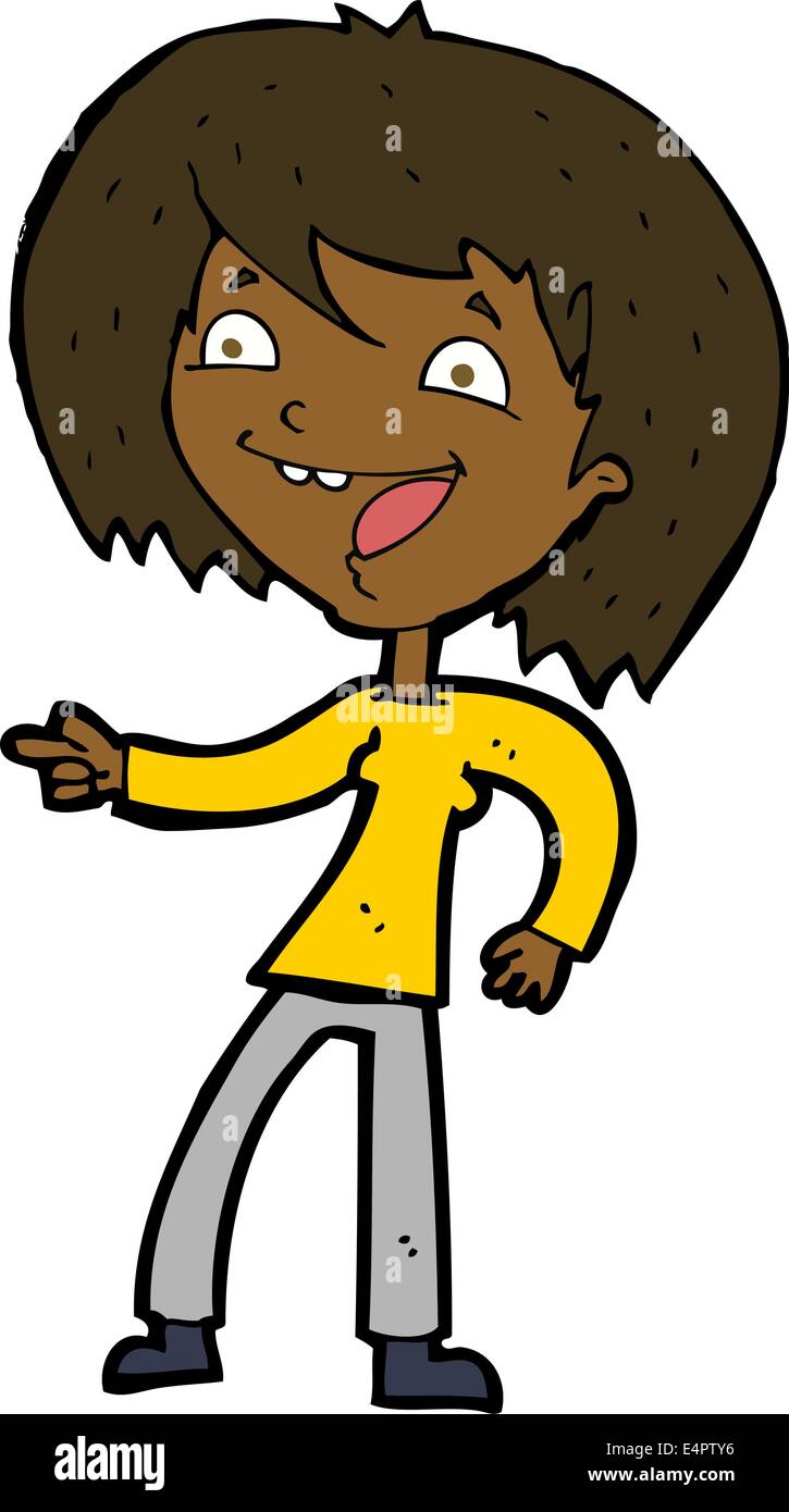 Woman pointing laughing Stock Vector Images - Alamy