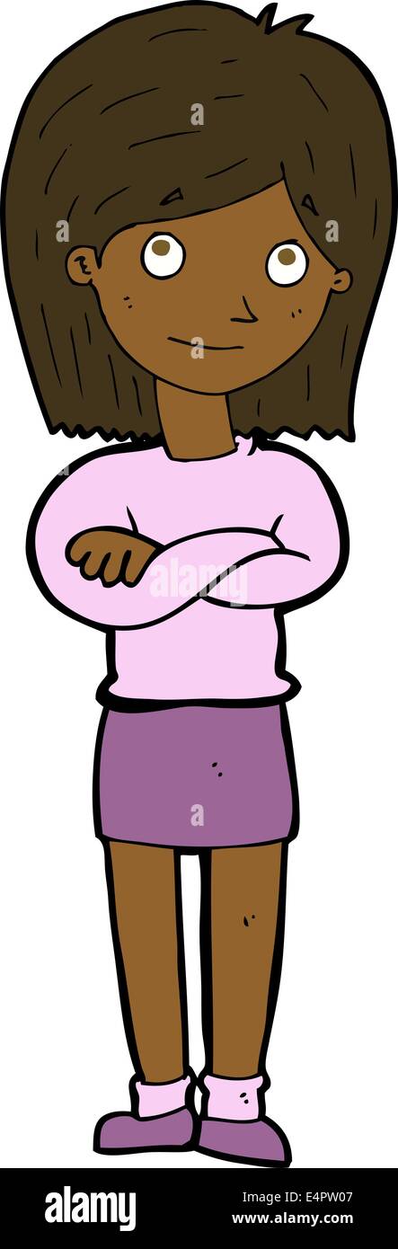 cartoon friendly girl rolling eyes Stock Vector Image & Art - Alamy