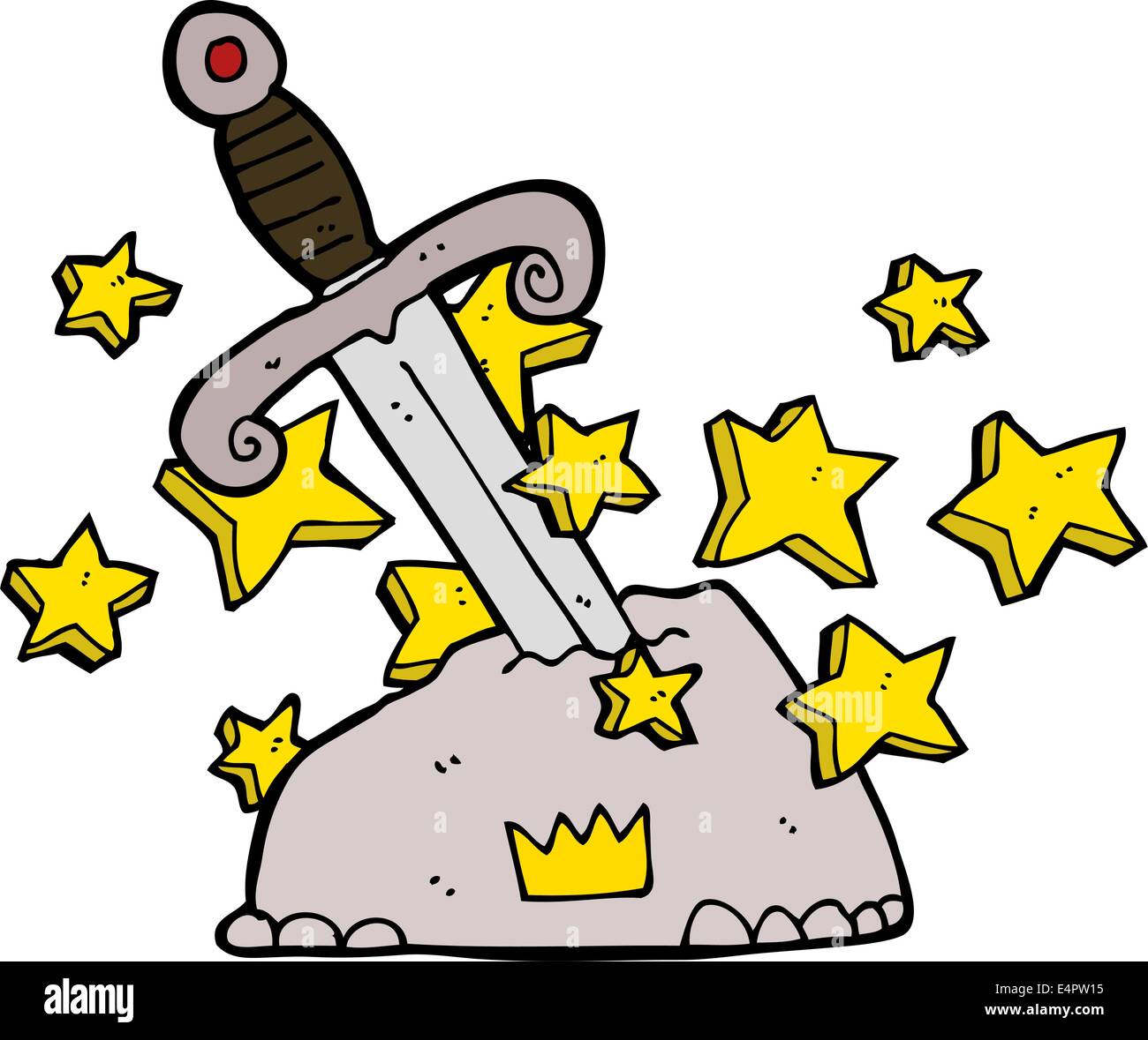 cartoon magical sword in stone Stock Vector Image & Art - Alamy
