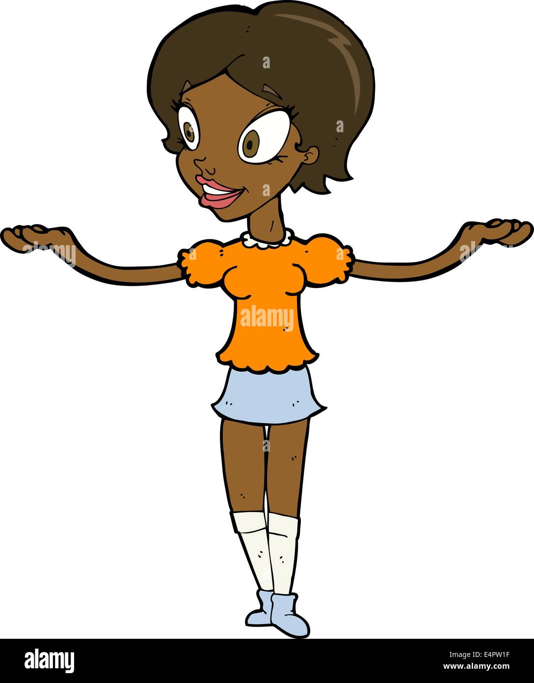 Cartoon woman arms wide hi-res stock photography and images - Alamy