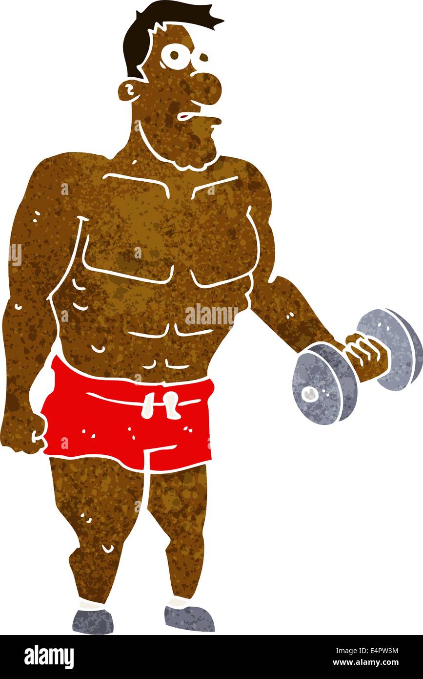 Cartoon People Lifting Weights