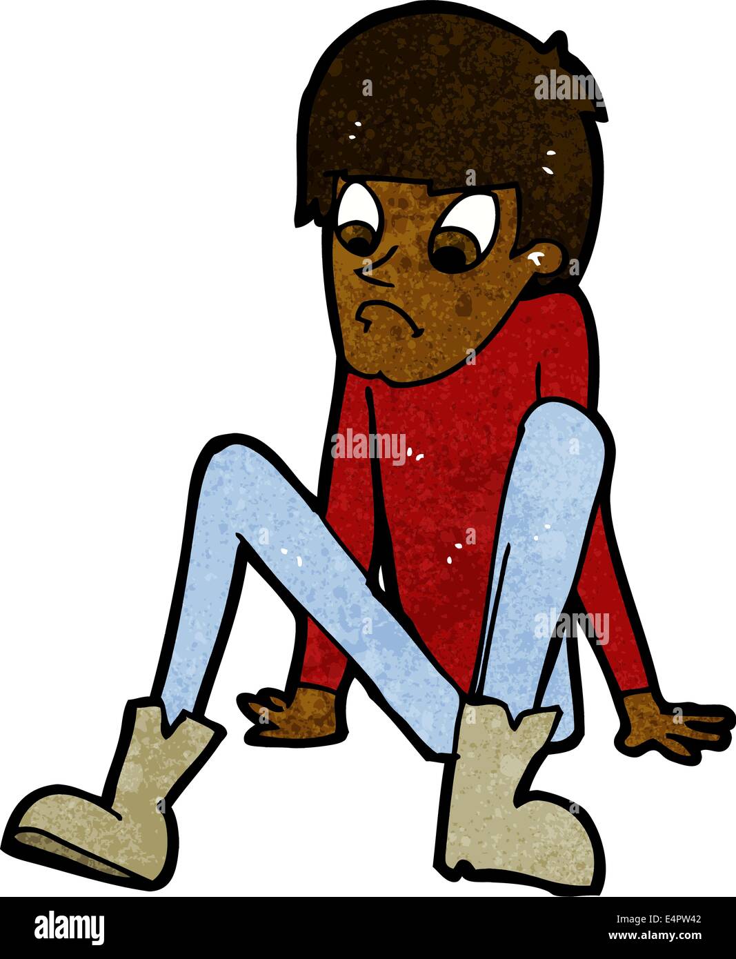 cartoon boy sitting on floor Stock Vector Image & Art - Alamy