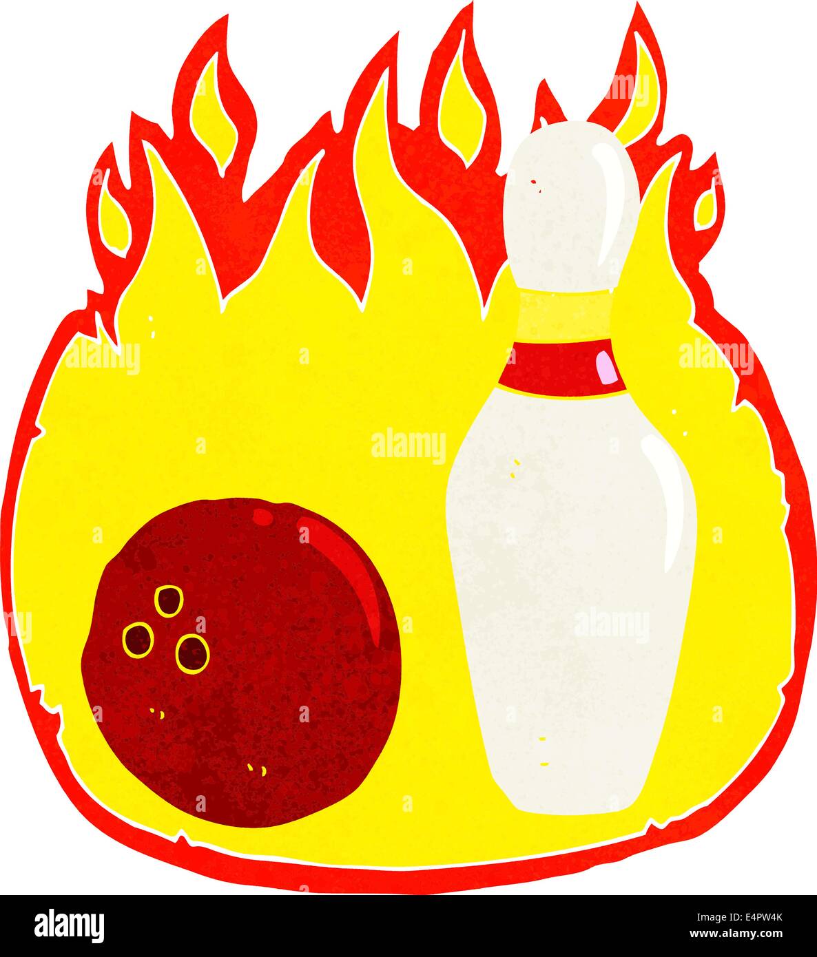 ten pin bowling cartoon symbol with fire Stock Vector Image & Art - Alamy